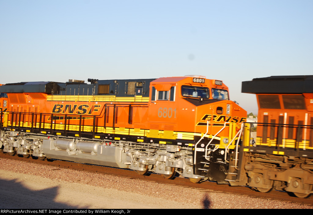 BNSF 6801 Second Unit on a east bound Piggy Back Train